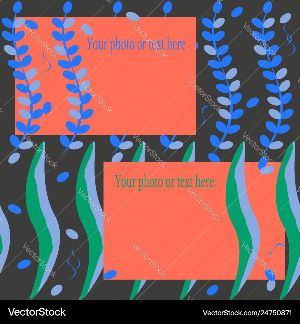Background with marine or aquarium plants Vector Image