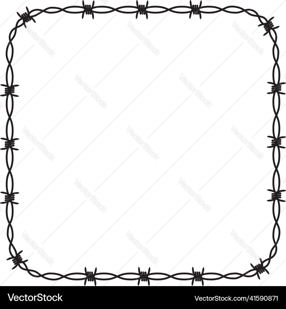 Barbed wire frame border Royalty Free Vector Image