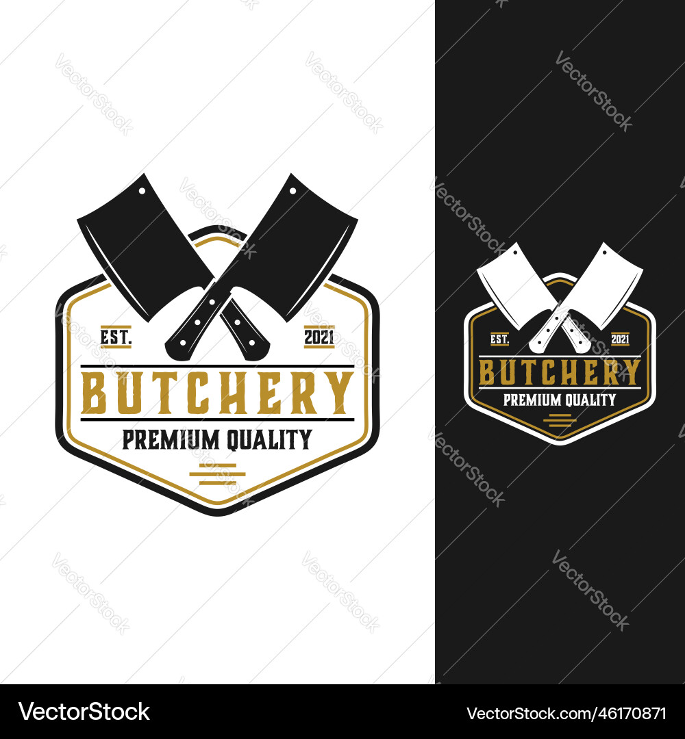 Butchery butcher shop logo template Royalty Free Vector