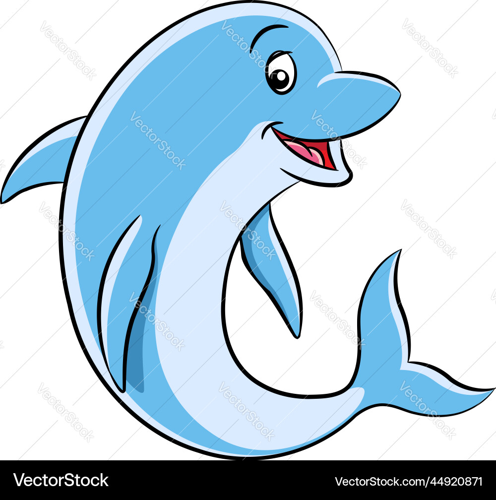 Cartoon dolphin Royalty Free Vector Image - VectorStock