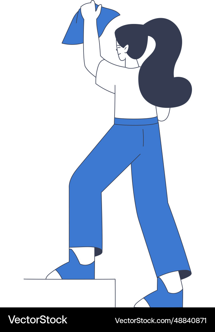 Cleaning service with professional woman worker Vector Image