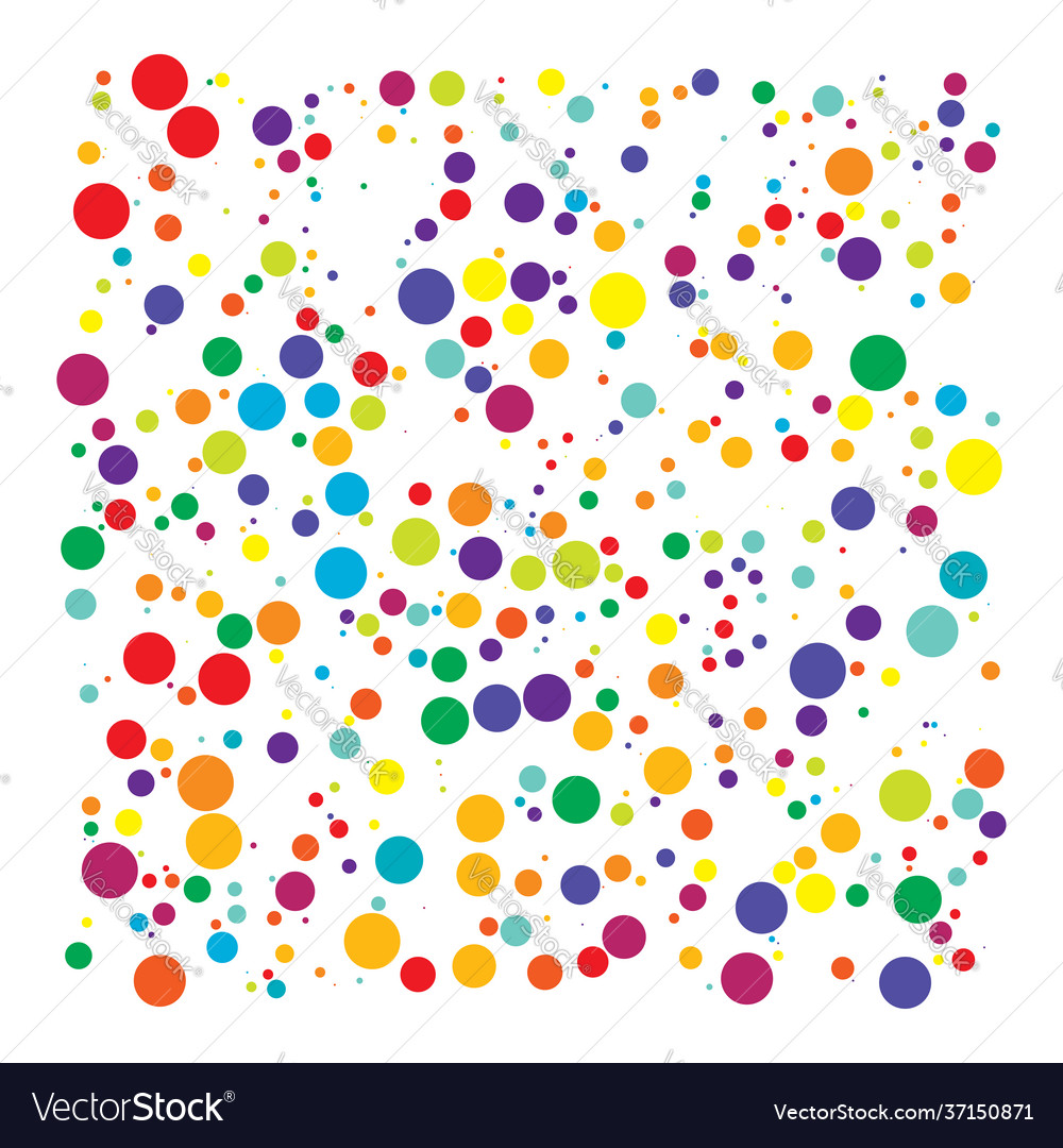 Colorful multicolor random dots circles dotted Vector Image