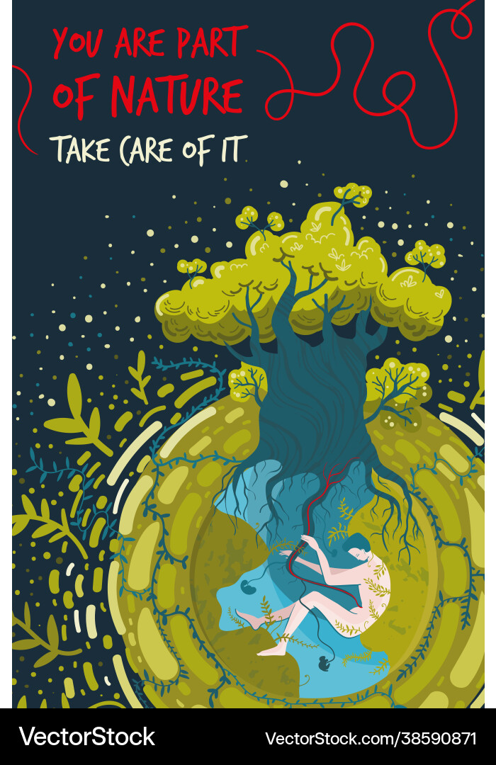 Conceptual poster on ecological and nature Vector Image