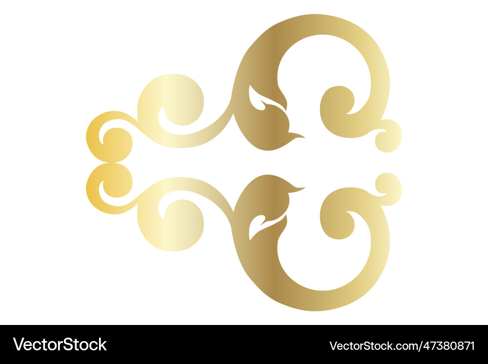 Damask vintage baroque scroll swirl victorian Vector Image