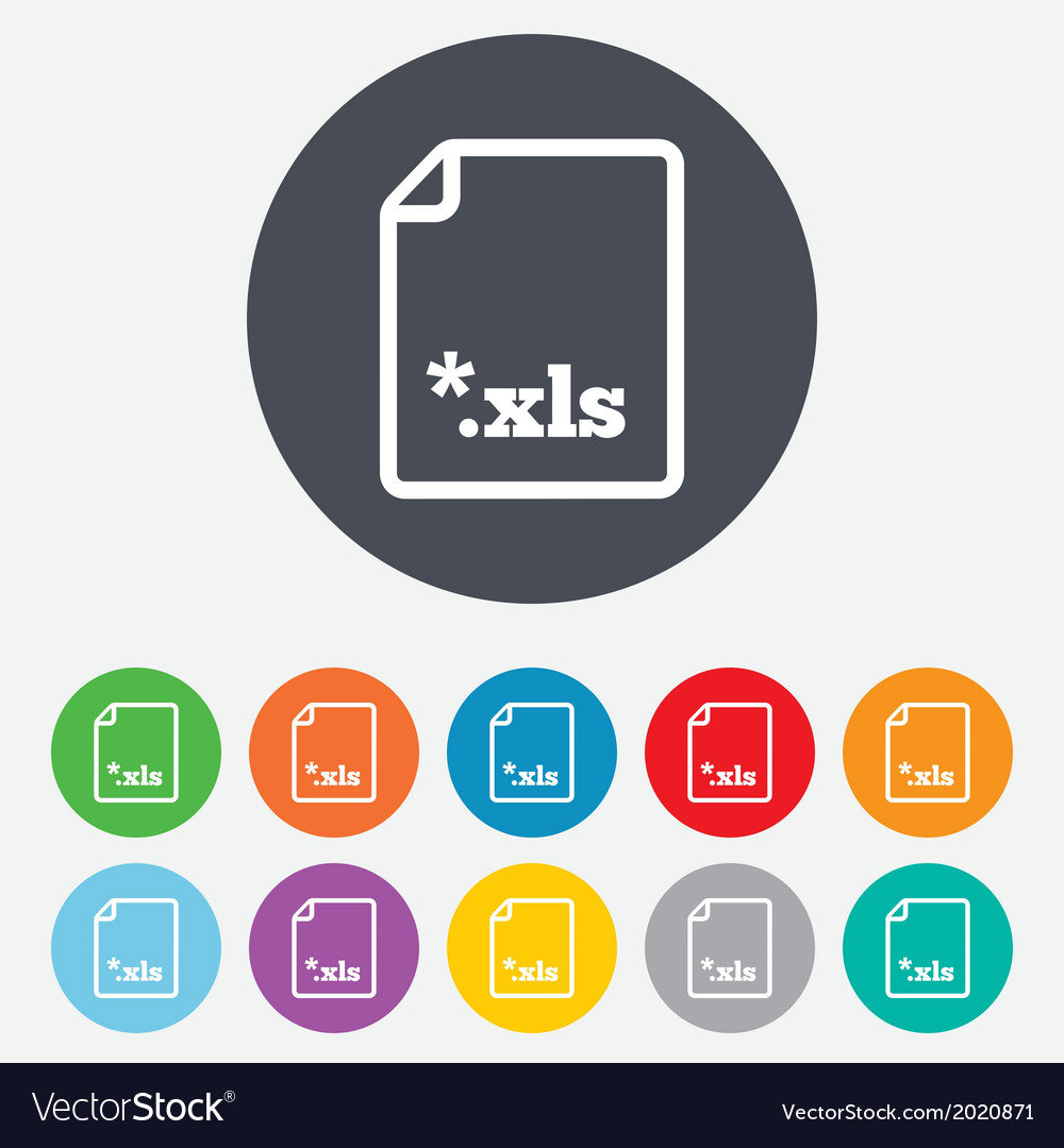 Excel File Document Icon Download Xls Button Vector Image
