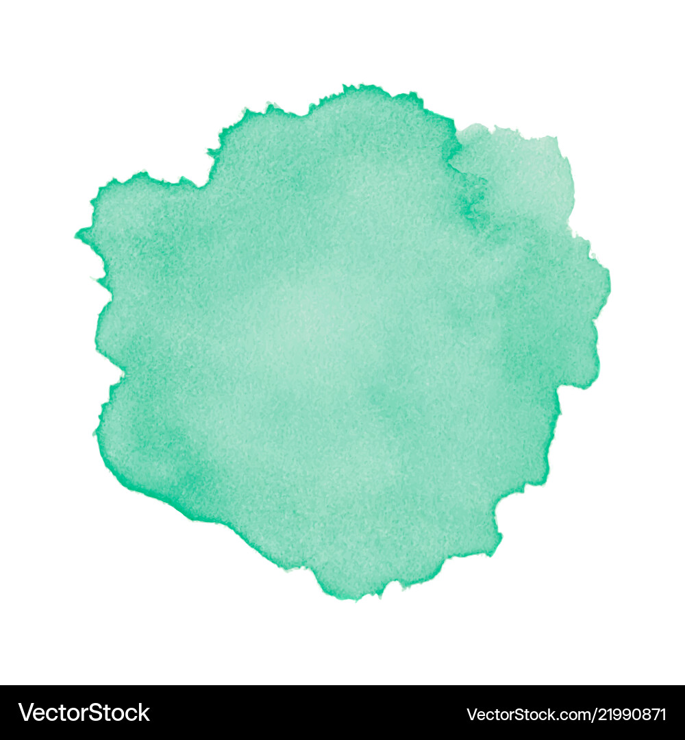 Green abstract watercolor isolated on white Vector Image
