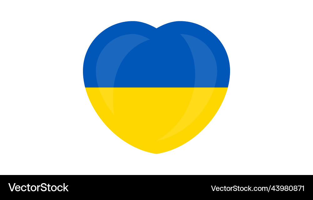 Heart in ukrainian colors Royalty Free Vector Image