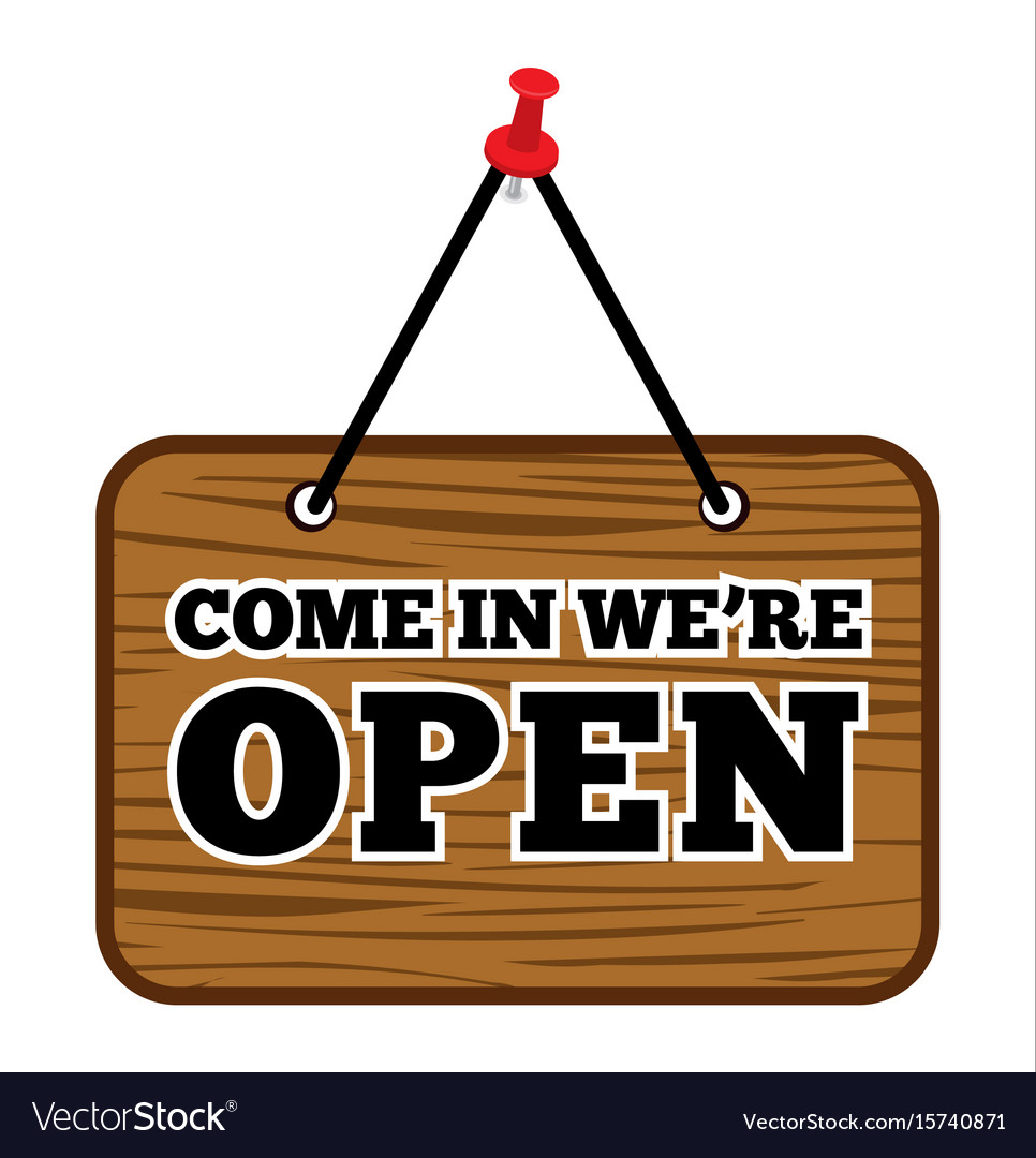 Open sign Royalty Free Vector Image - VectorStock