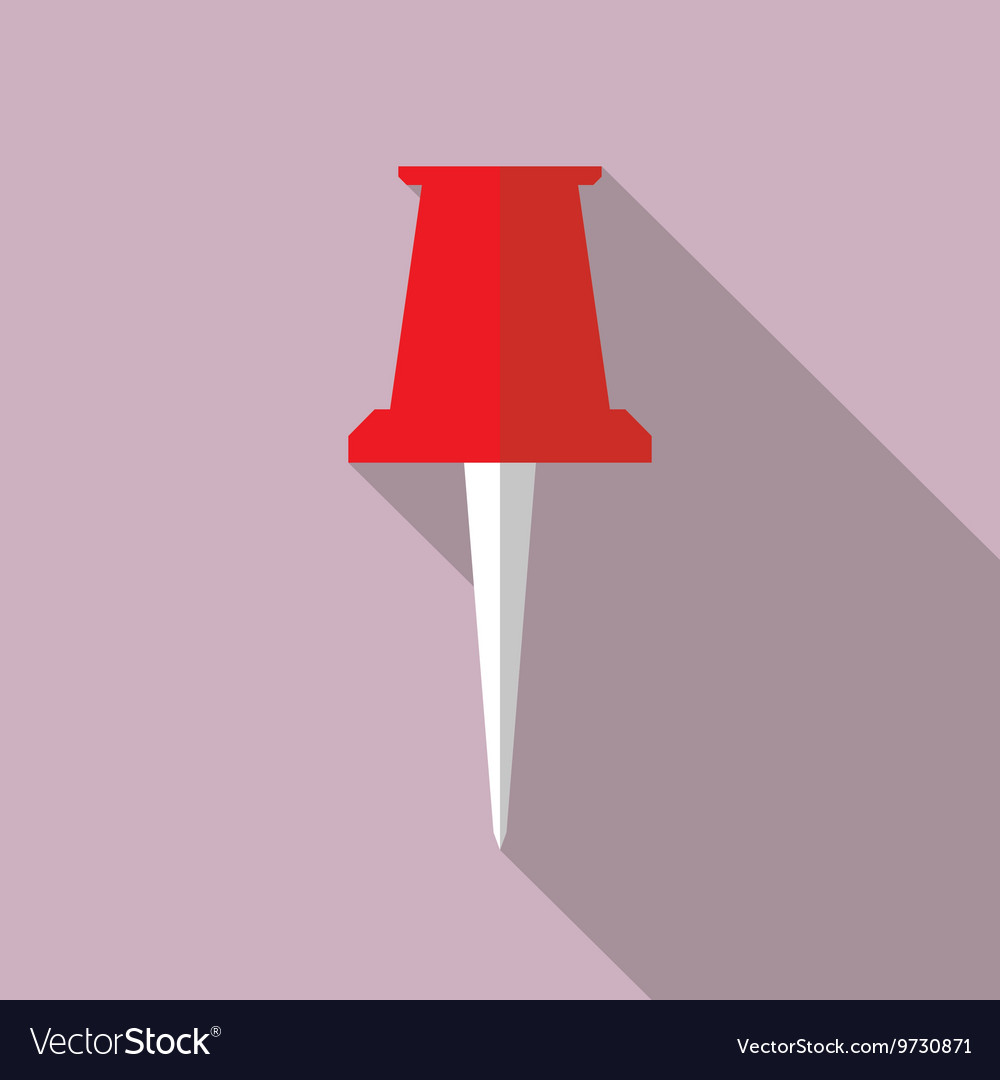 Pin flat icon Royalty Free Vector Image - VectorStock
