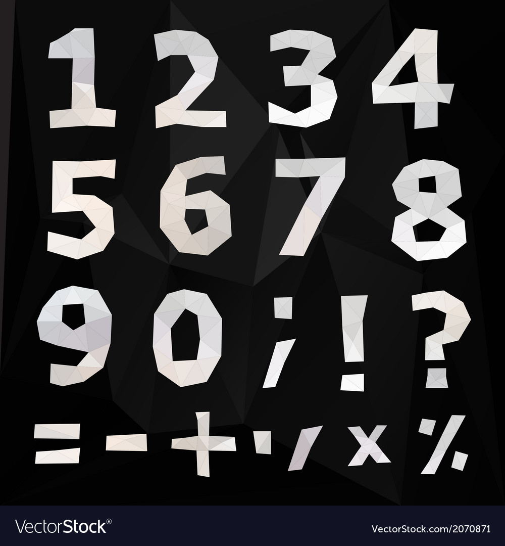Polygonal number set Royalty Free Vector Image