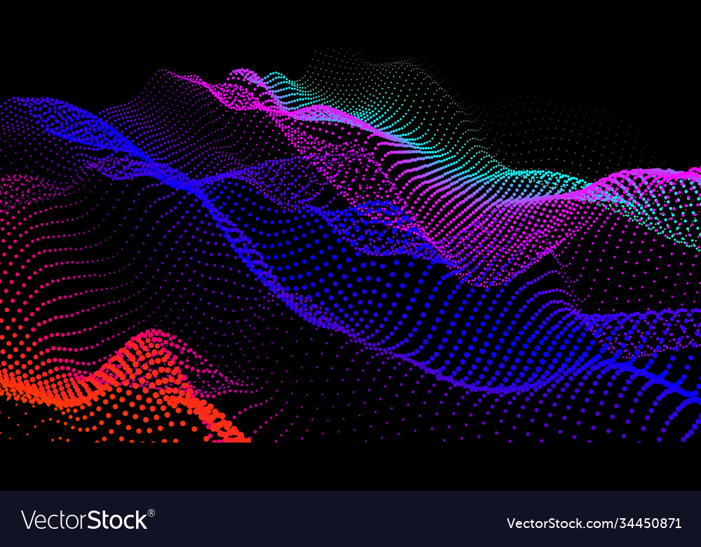 Sea waves from node hud data dots flow research Vector Image