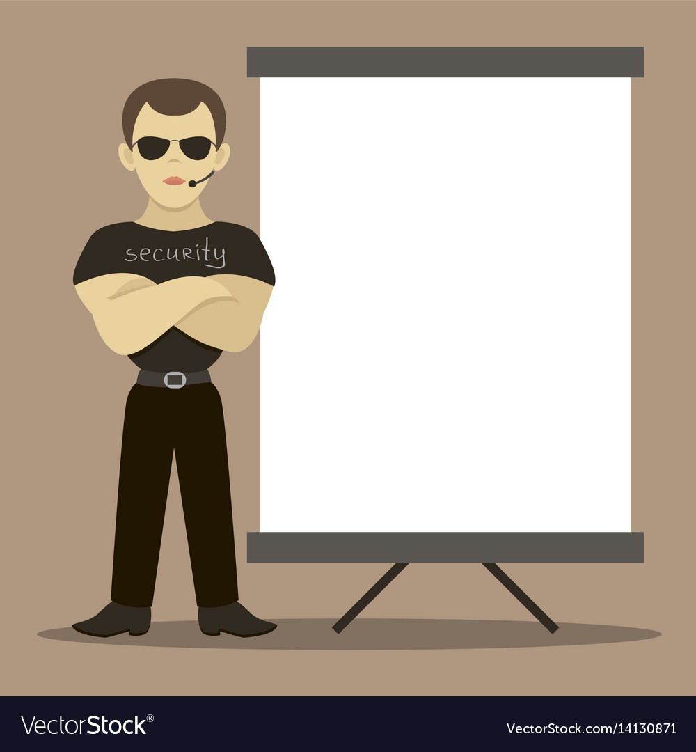 Security man standing Royalty Free Vector Image