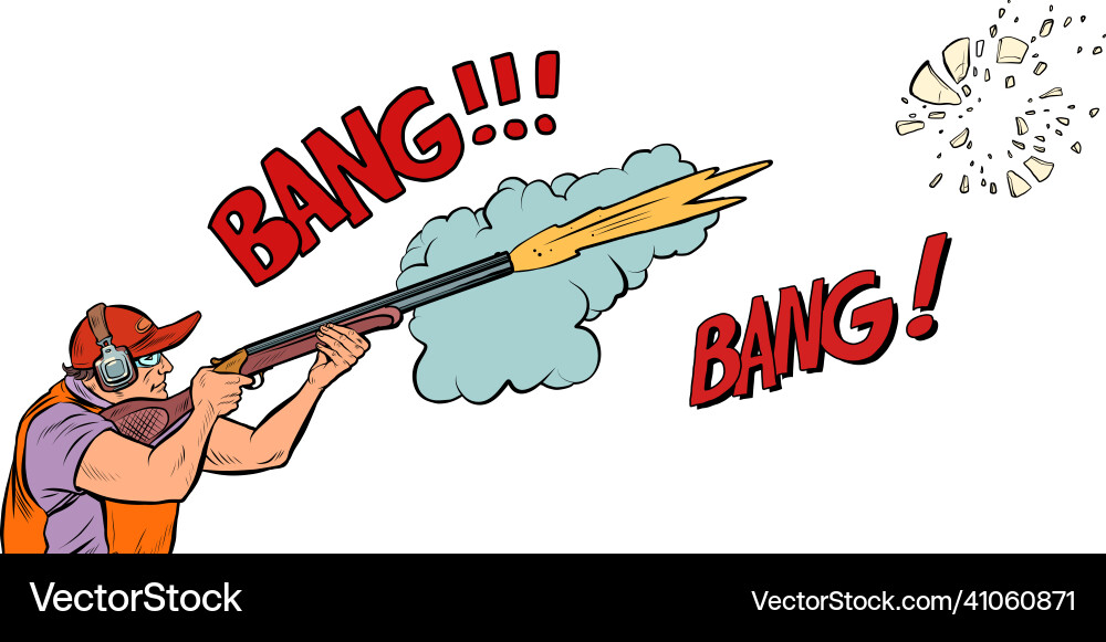 Sports shooting from a gun or hunter Royalty Free Vector