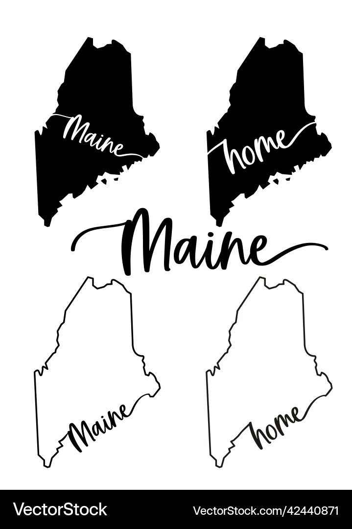 Stylized map of the us state maine Royalty Free Vector Image