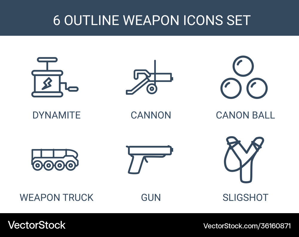 Weapon icons Royalty Free Vector Image - VectorStock