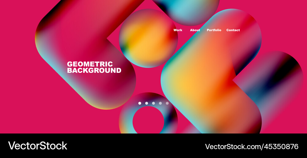 Abstract circles and round shapes landing page Vector Image