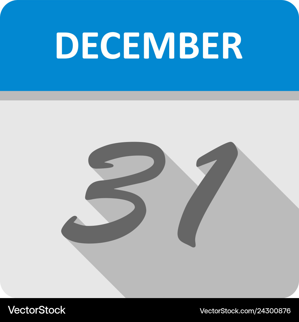 December 31st date on a single day calendar Vector Image