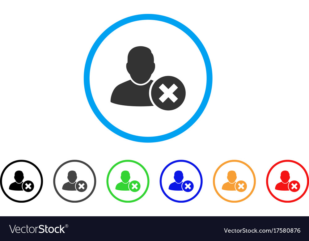 Delete user rounded icon Royalty Free Vector Image
