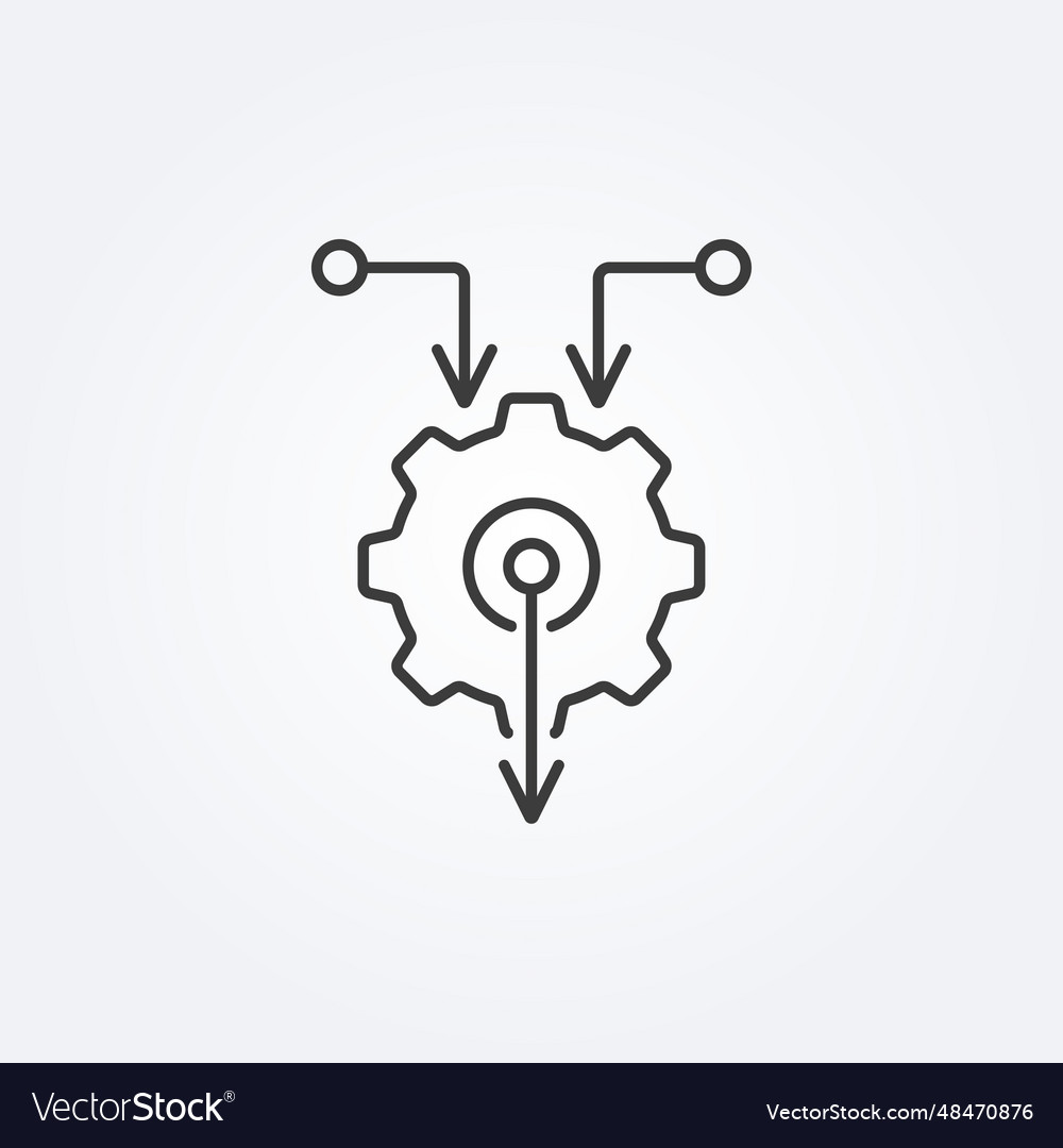 Gear line icon with arrows technology Royalty Free Vector