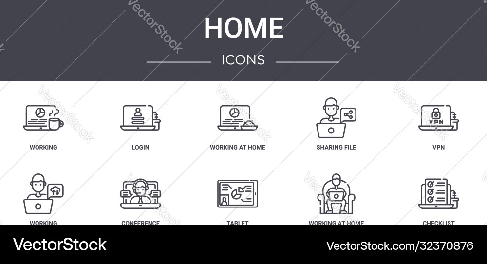 Home concept line icons set contains icons usable Vector Image