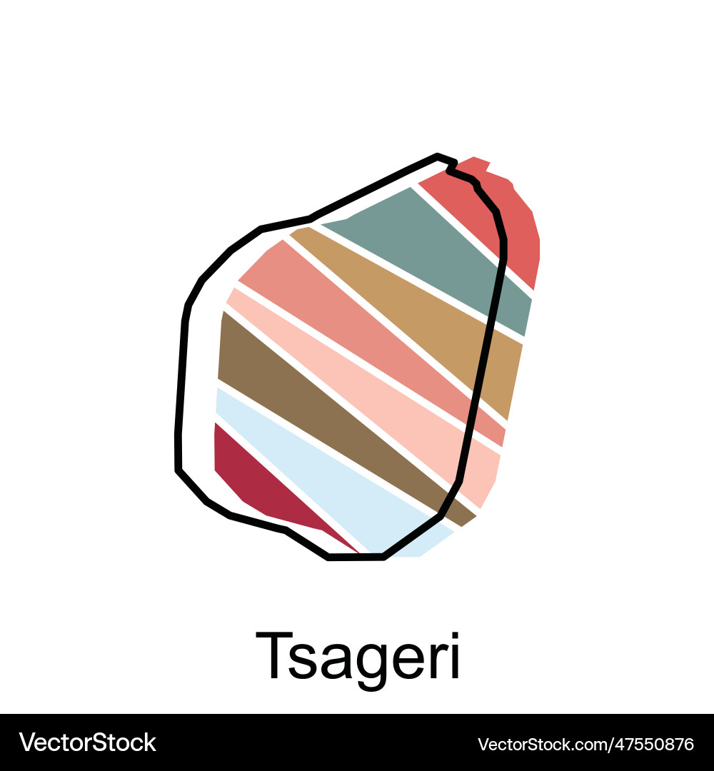 Map of tsageri georgia state design Royalty Free Vector