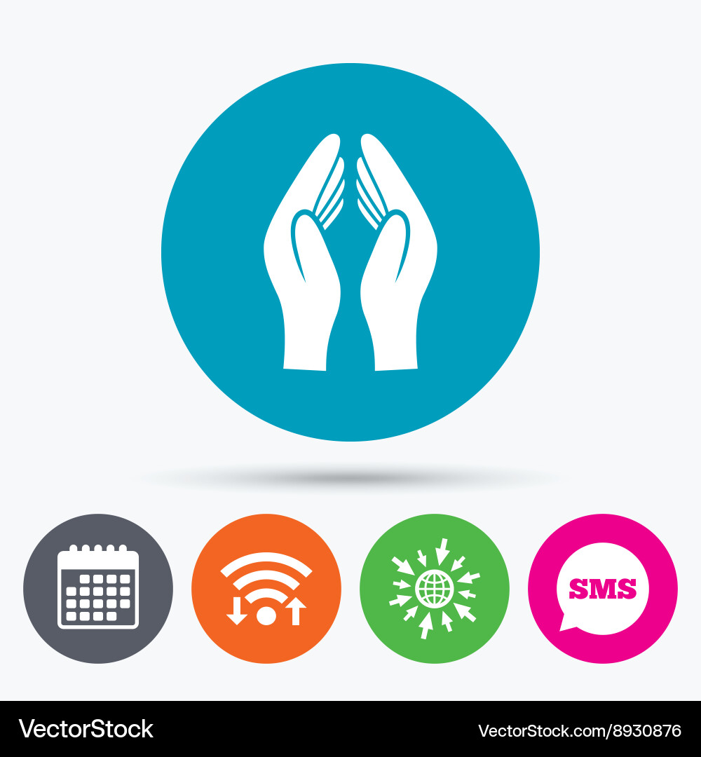 Pray hands sign icon religion priest symbol Vector Image