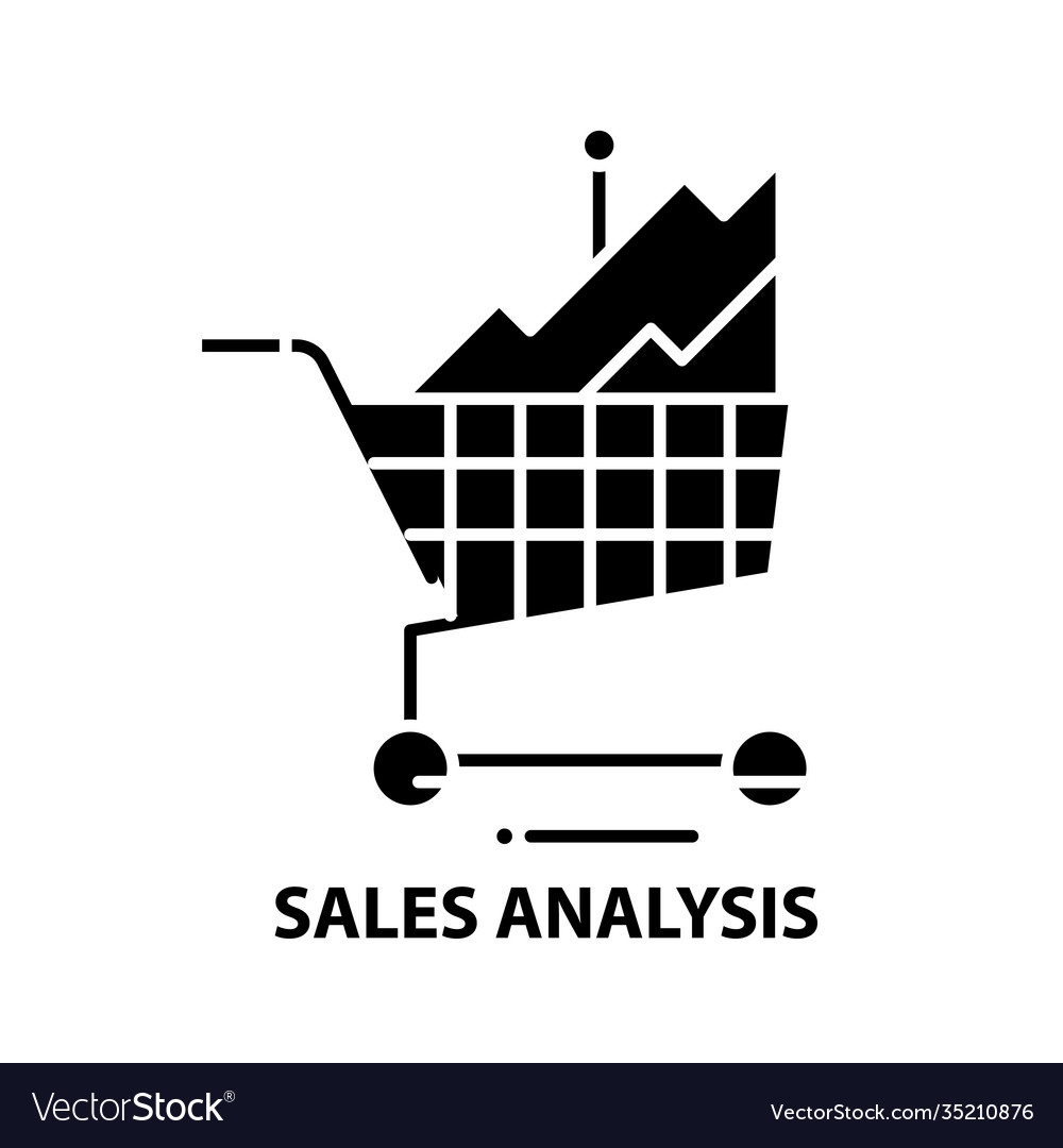 Sales analysis icon black sign Royalty Free Vector Image