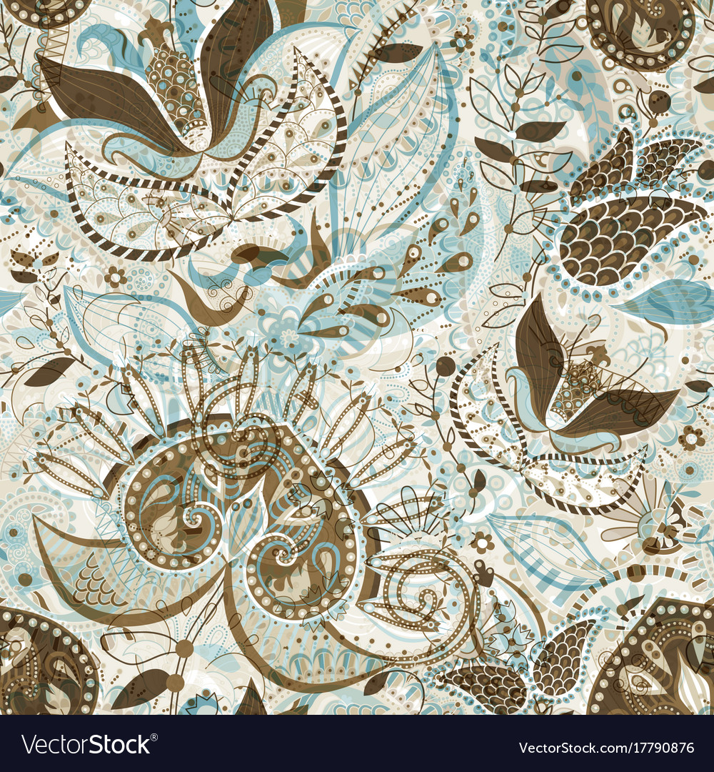Seamless pattern with big decorative Royalty Free Vector