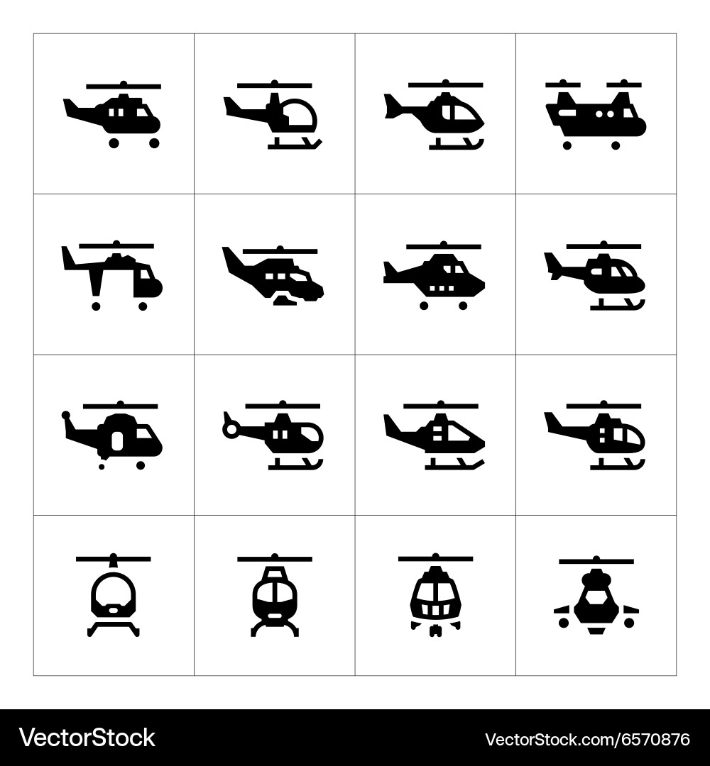 Set icons of helicopters Royalty Free Vector Image