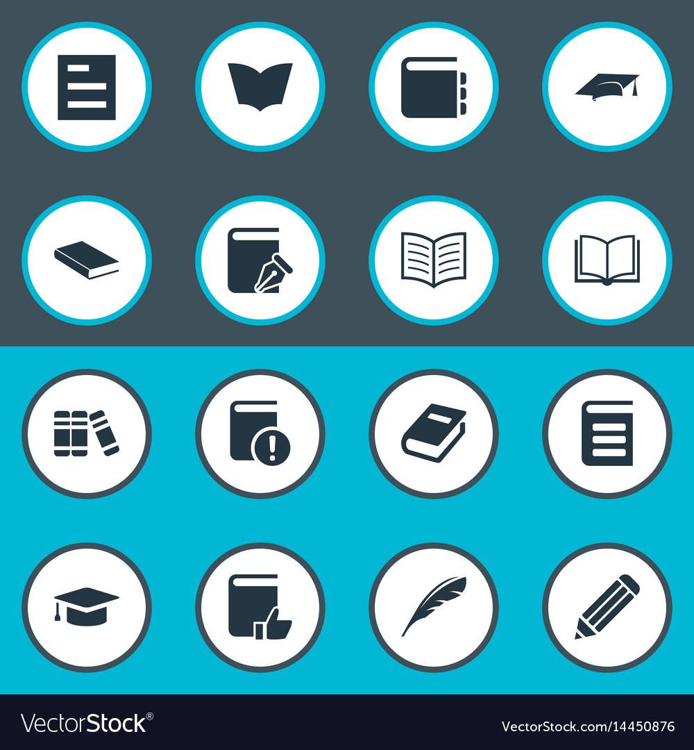 Set of simple reading icons Royalty Free Vector Image
