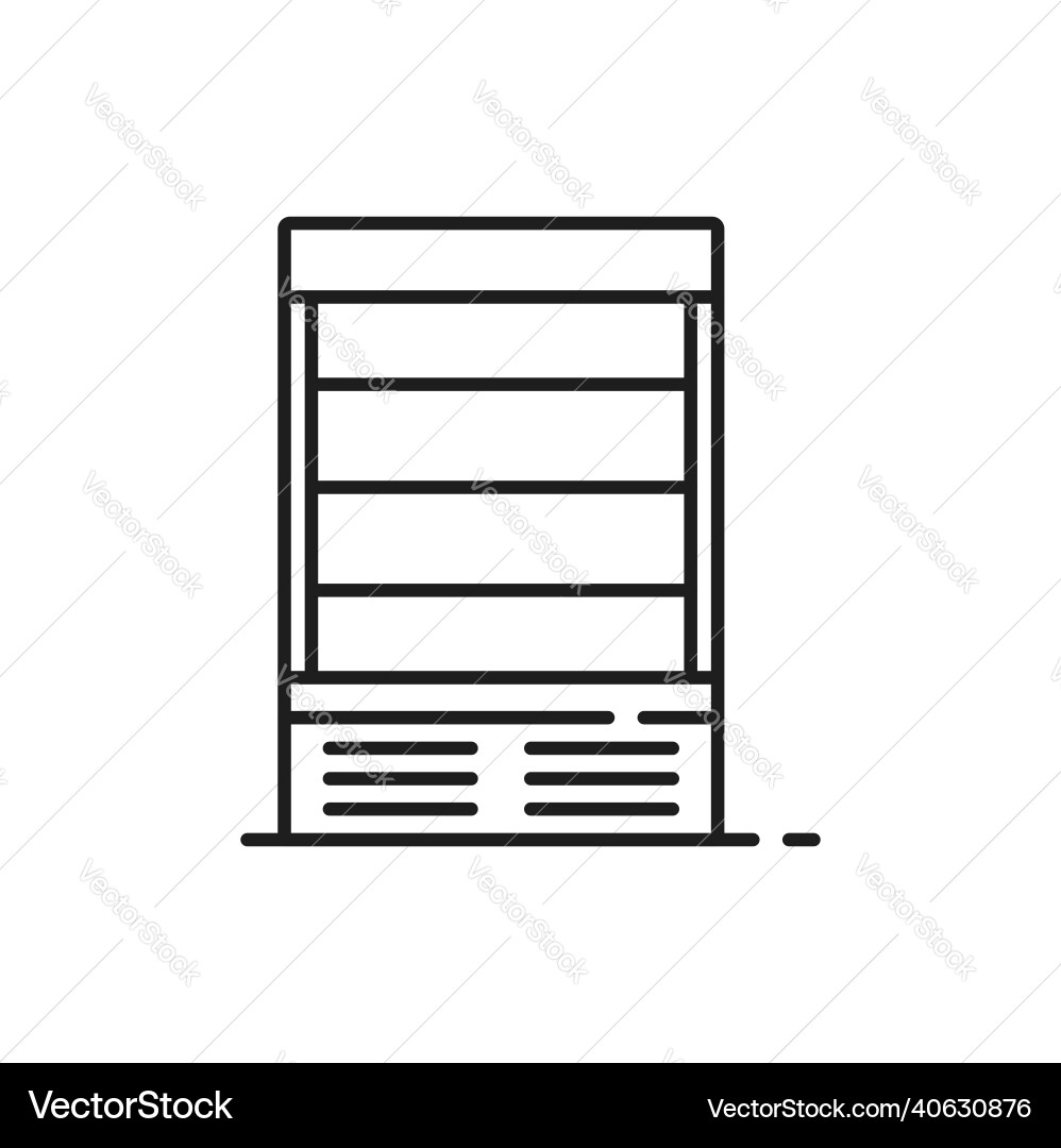 Vertical freezer fridge in supermarket store icon Vector Image