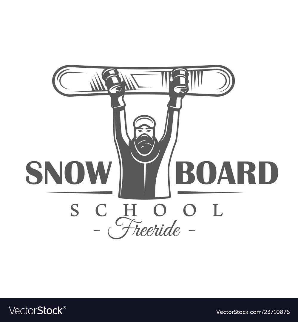 Vintage snowboarding label Royalty Free Vector Image