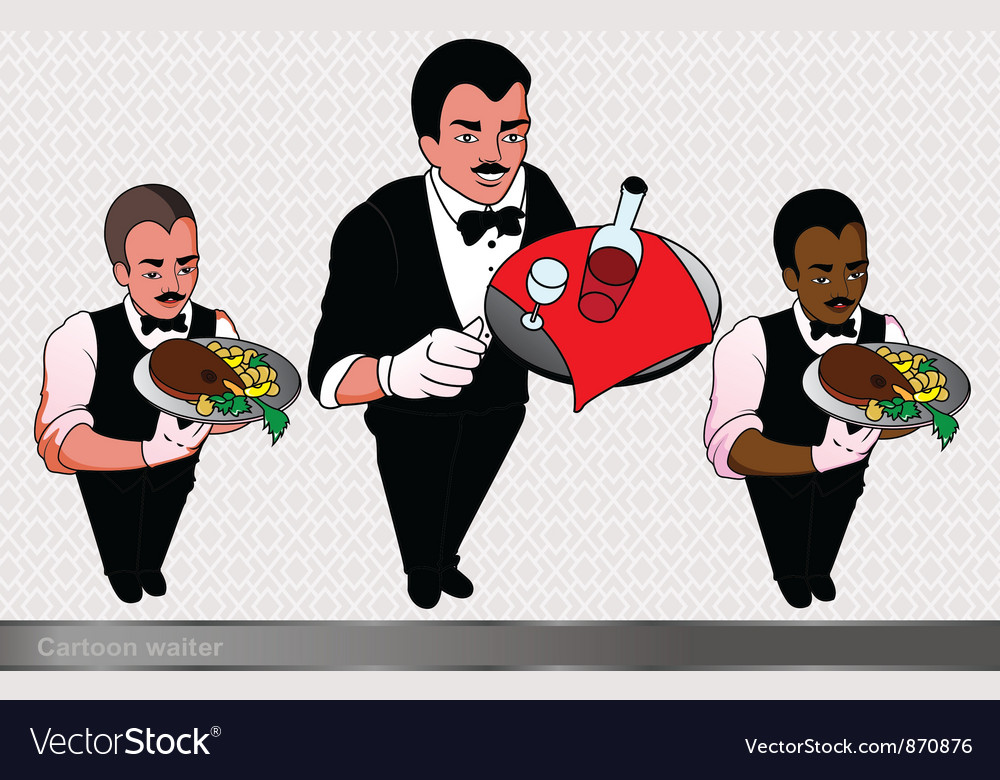 Waiter set Royalty Free Vector Image - VectorStock