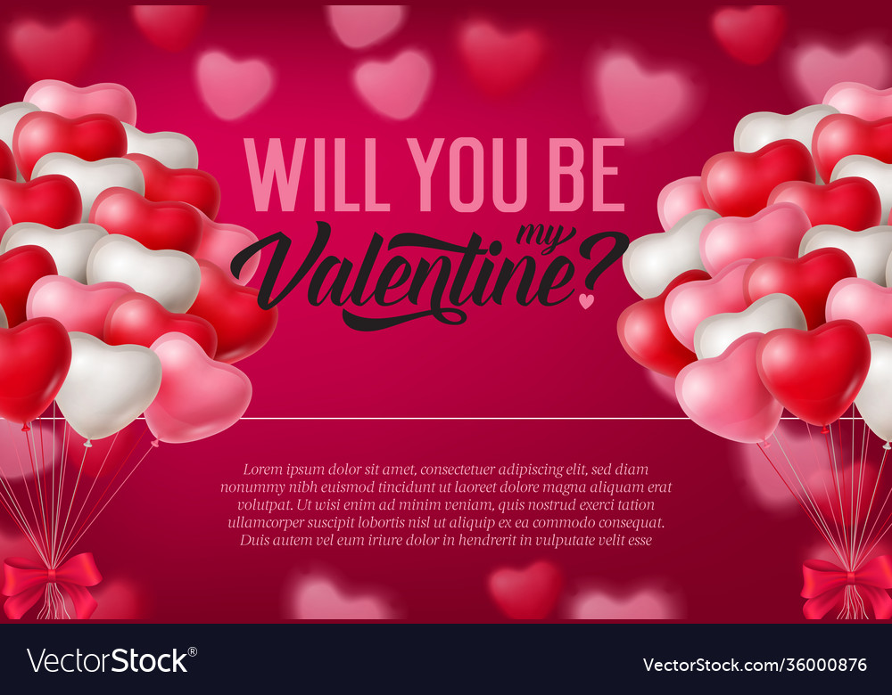Will you be my valentine inscription bunches Vector Image