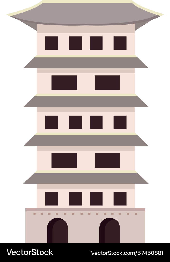 Asian white temple Royalty Free Vector Image - VectorStock
