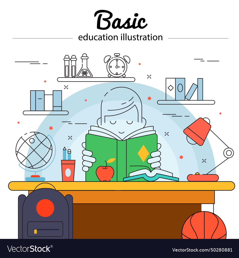 Basic education concept Royalty Free Vector Image