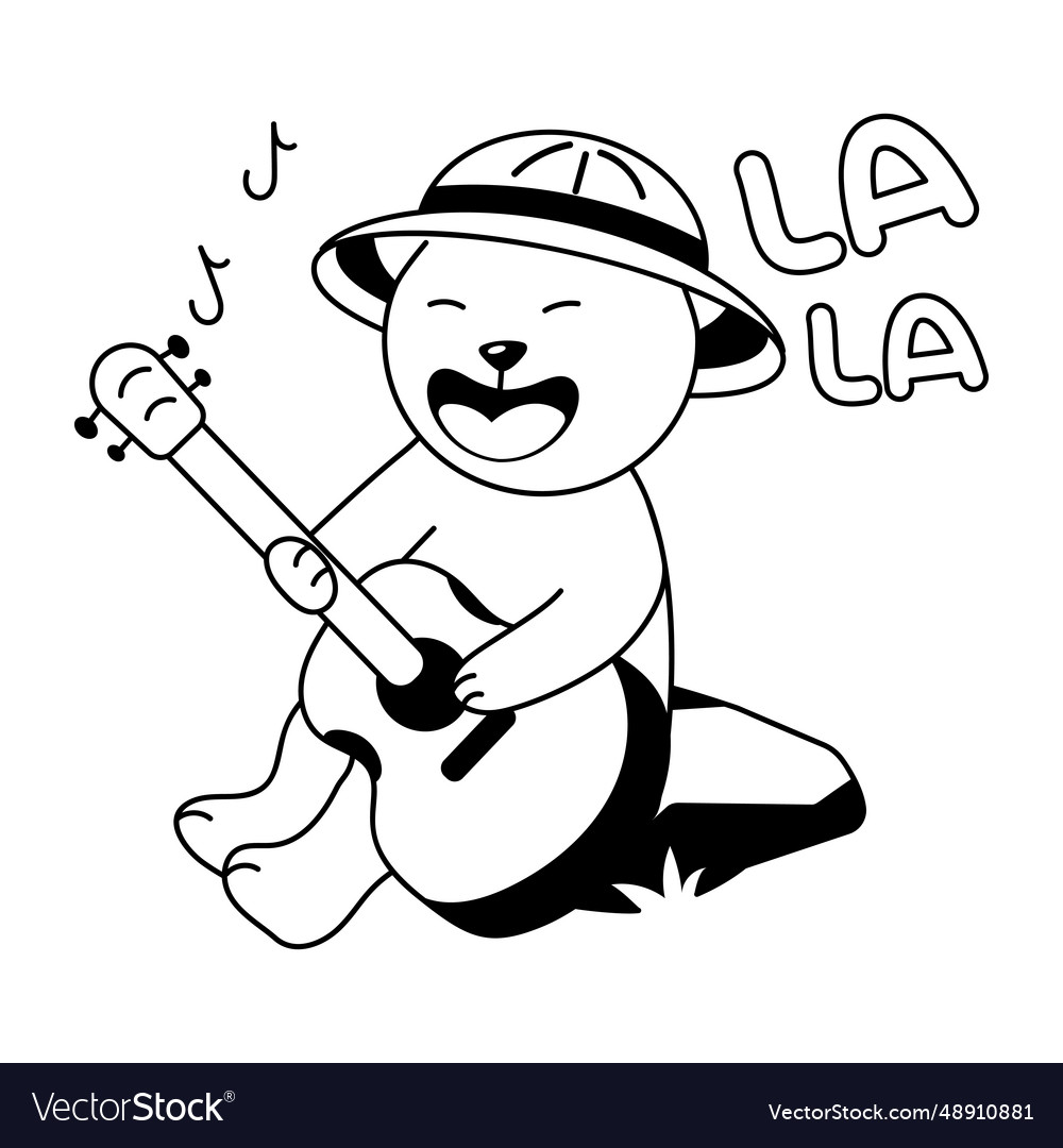 Bear singing Royalty Free Vector Image - VectorStock