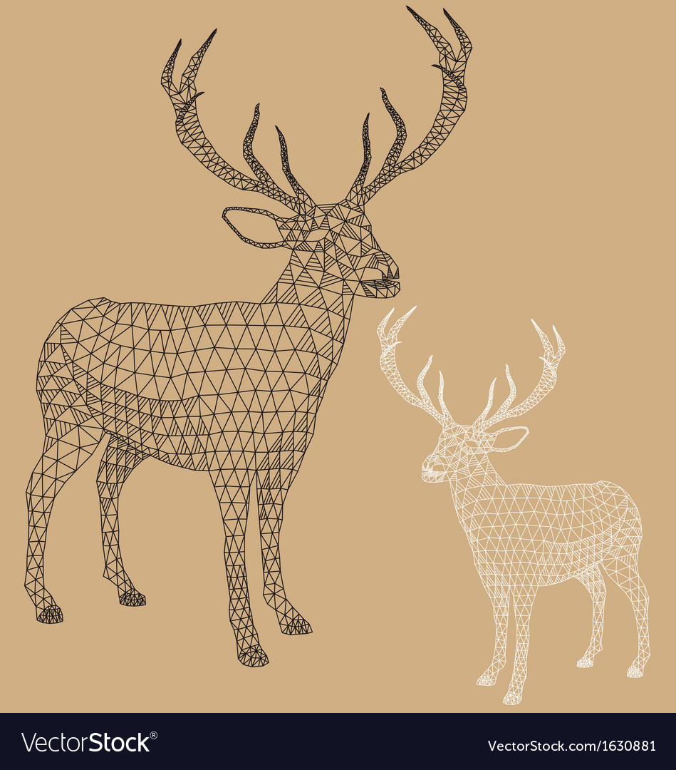 Christmas reindeer with geometric pattern Vector Image