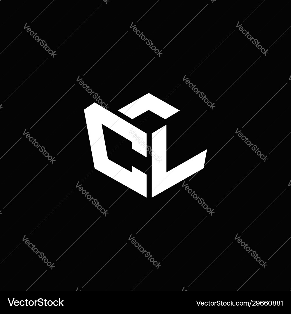 Cl logo monogram with emblem style ribbon design Vector Image