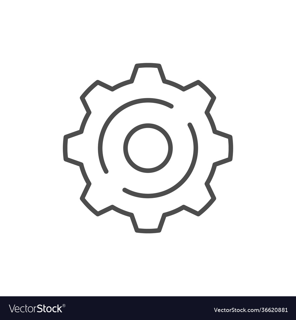 Cogwheel line icon or mechanical concept Vector Image