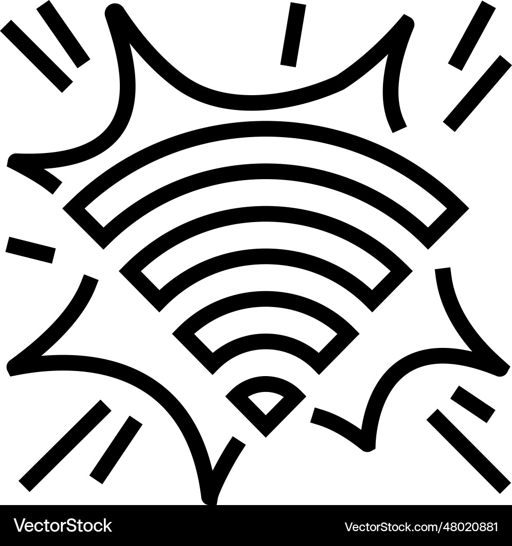 Emergency signal alert line icon Royalty Free Vector Image