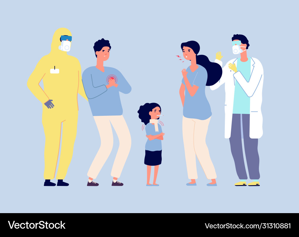 Epidemic concept virus disease doctors protect Vector Image