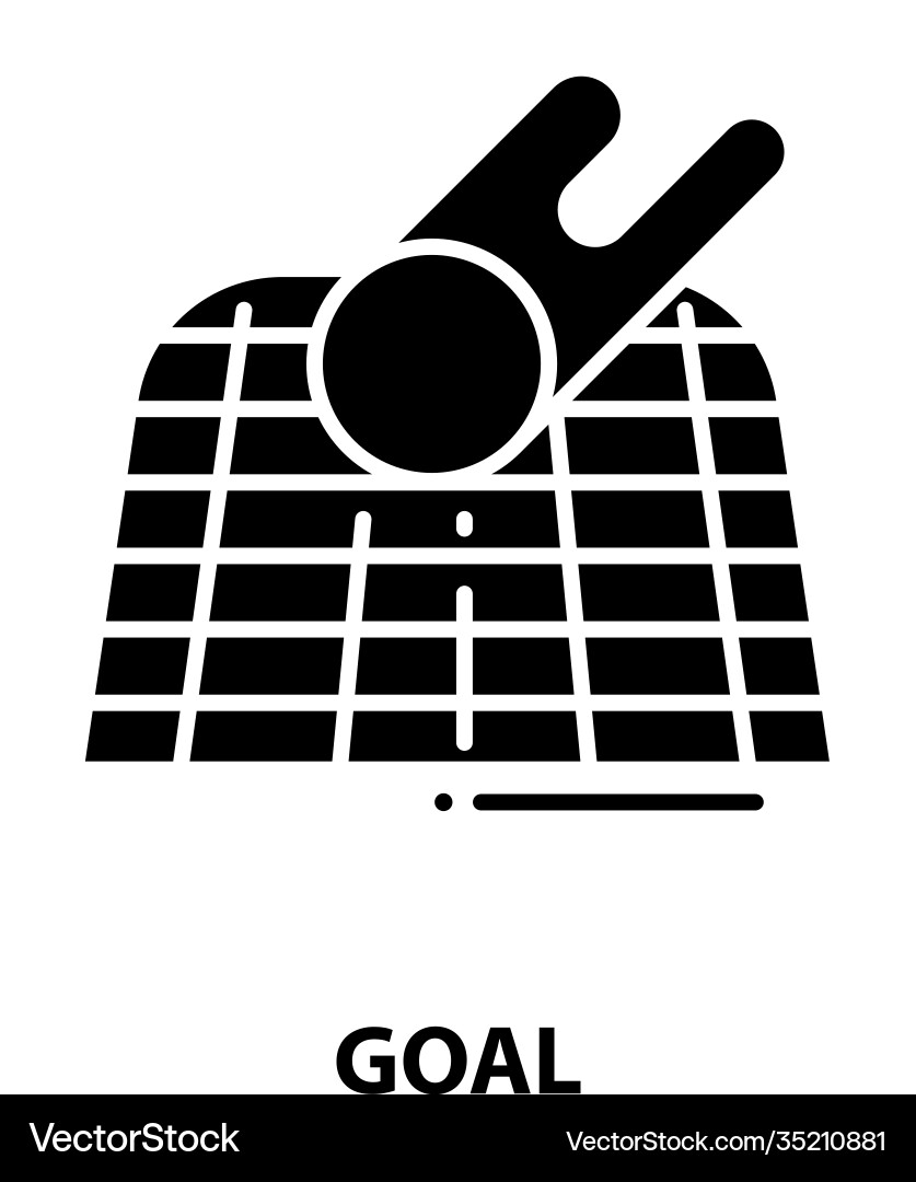 Goal symbol icon black sign with editable Vector Image