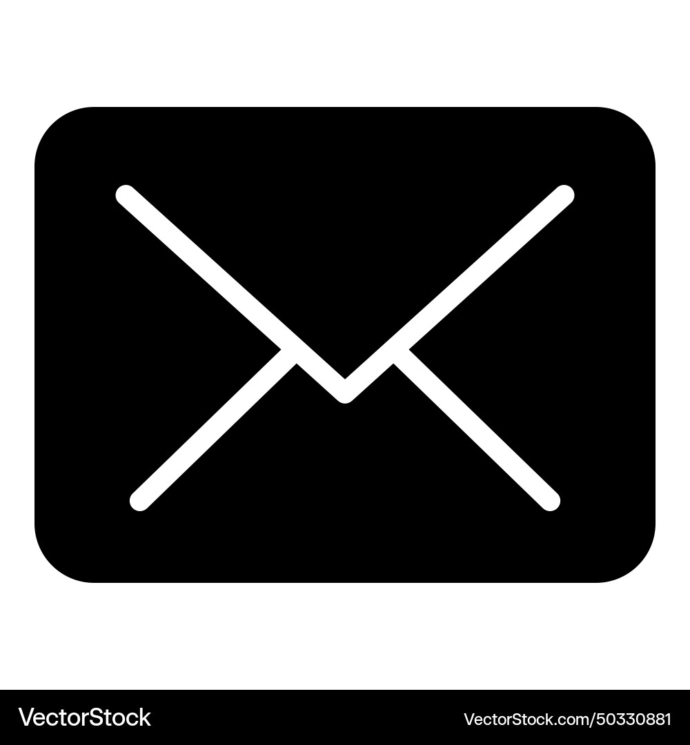 Letter mail sign flat icon isolated on white Vector Image