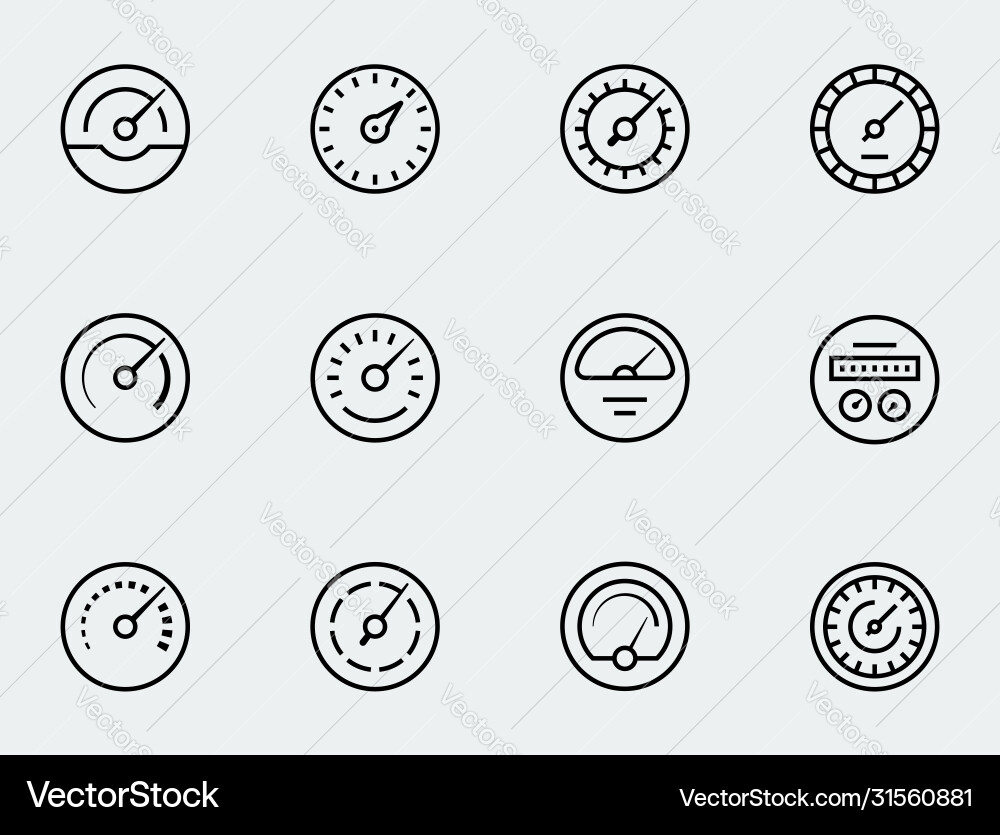 Meter icon set in thin line style symbols Vector Image