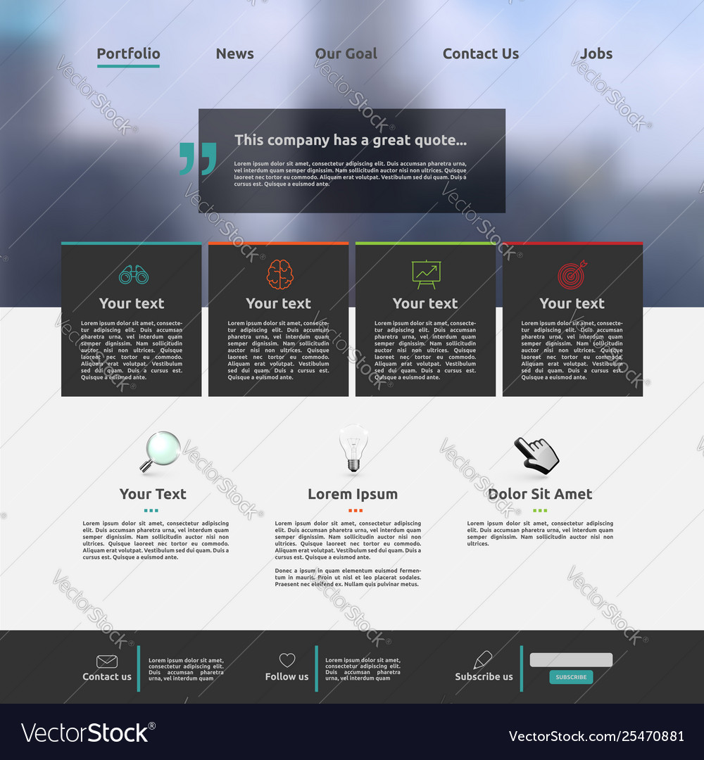 Modern website template for business Royalty Free Vector
