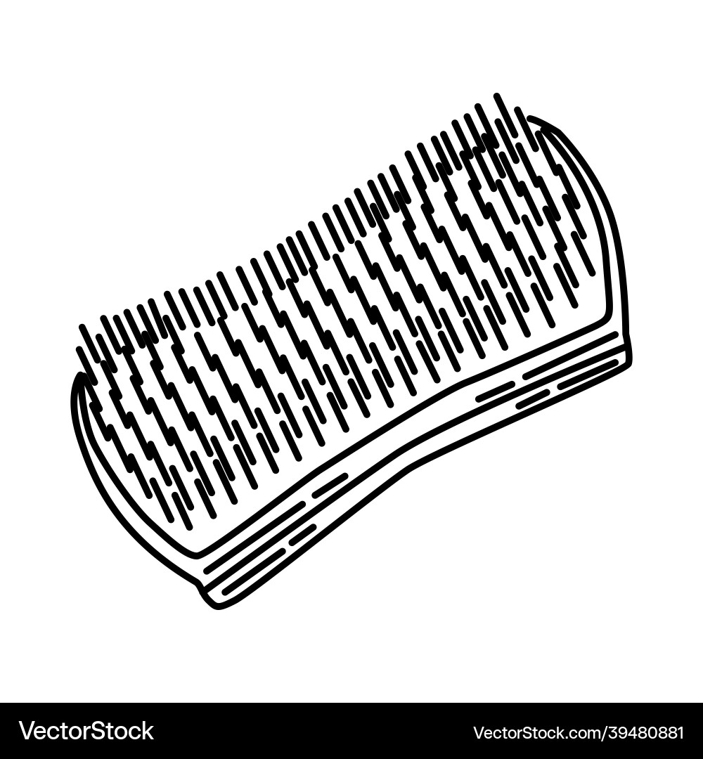 Pet detangling brush icon doodle hand drawn Vector Image