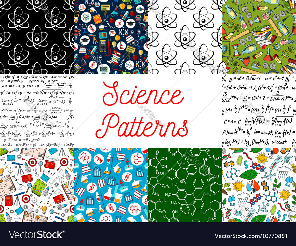 Science seamless pattern backgrounds Royalty Free Vector