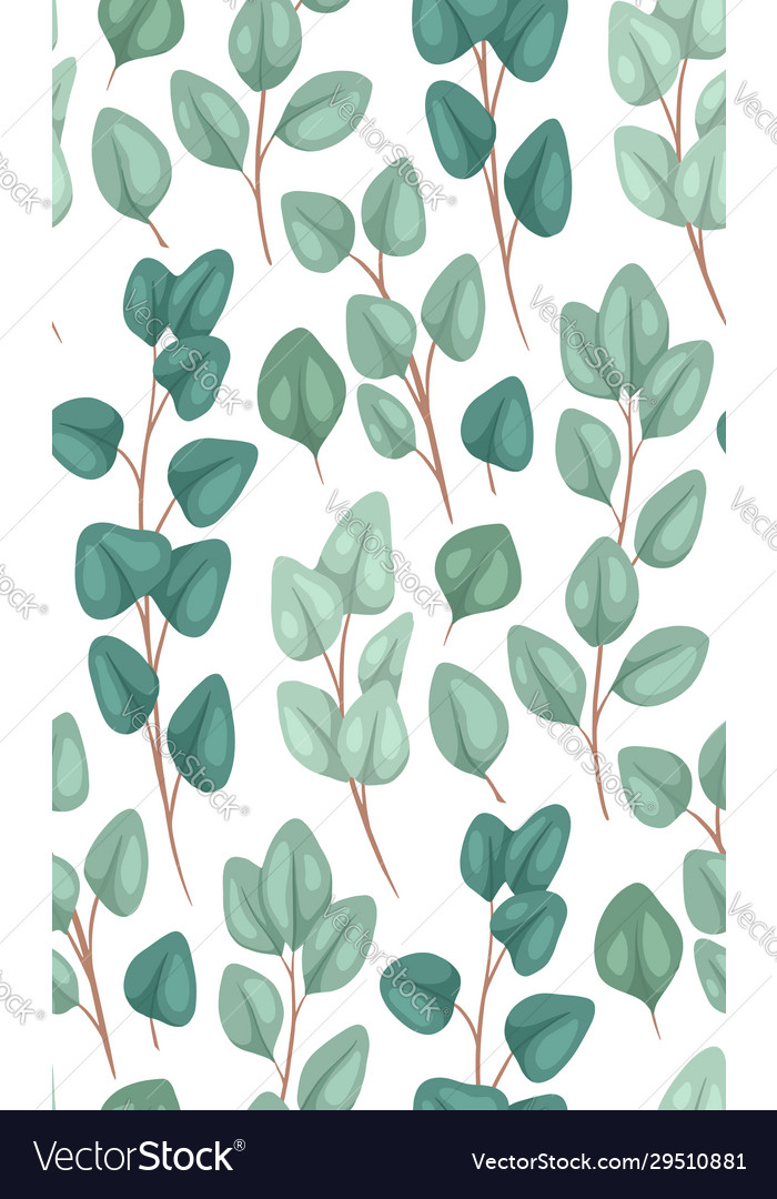 Seamless texture flat eucalyptus populus Vector Image