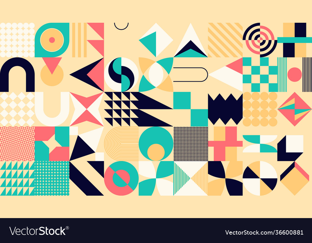 Simple geometric pattern design with basic Vector Image